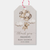 Cute Bear With Balloons Thank You Gift Tags | Zazzle