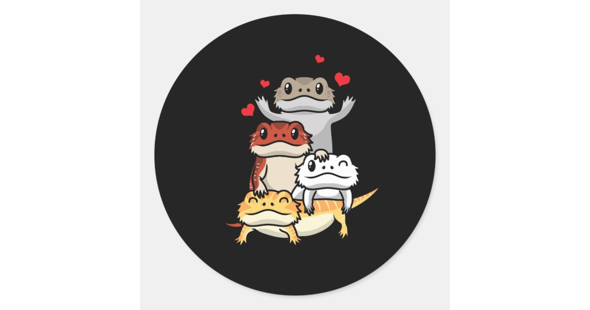 Cute Bearded Dragon Pogona Classic Round Sticker | Zazzle