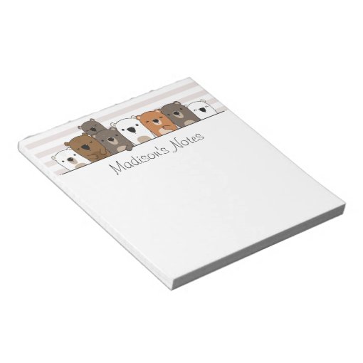 Cute Bears Personalized Notepad | Zazzle