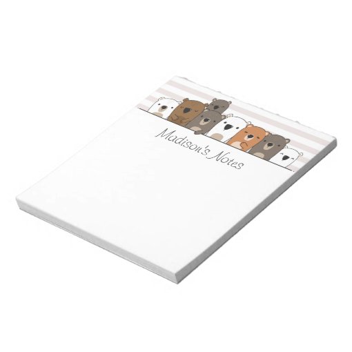 Cute Bears Personalized Notepad | Zazzle
