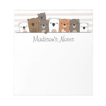 Cute Bears Personalized Notepad | Zazzle