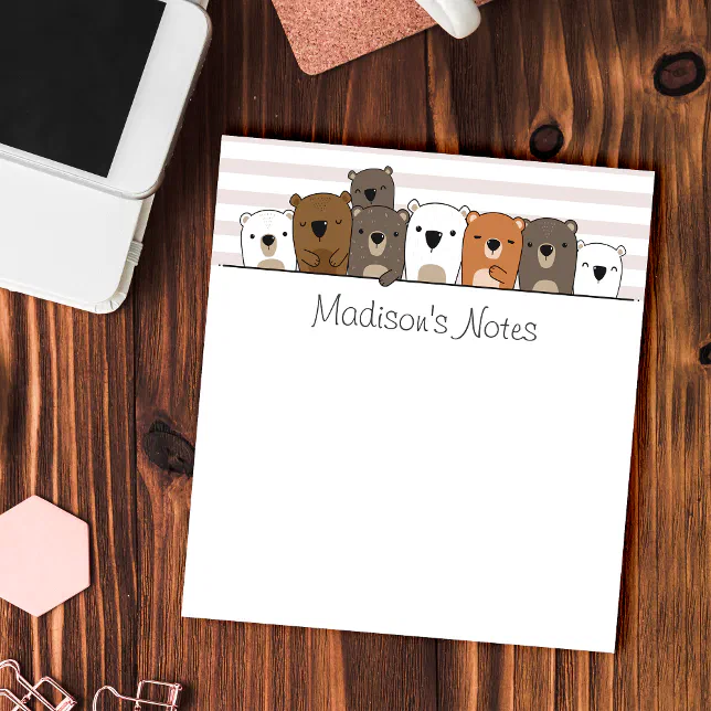 Cute Bears Personalized Notepad | Zazzle