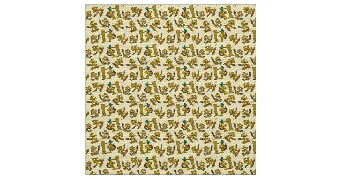 Cute Beavers Everywhere! Fabric | Zazzle
