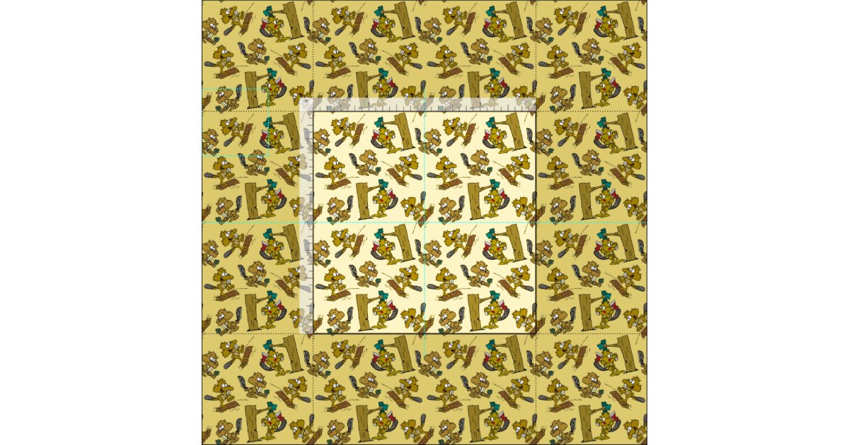 Cute Beavers Everywhere! Fabric | Zazzle