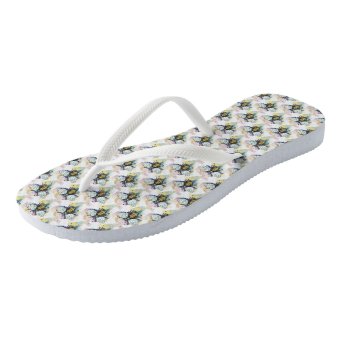Cute Bee And Rainbow Wash Flip Flops | Zazzle