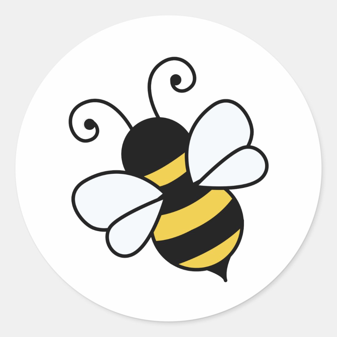 Cute bee classic round sticker | Zazzle