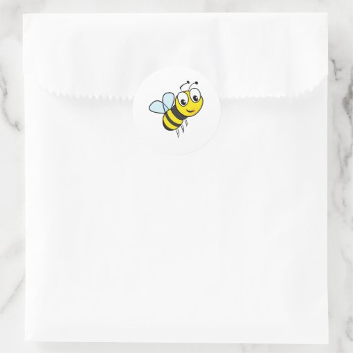 Cute Bee Classic Round Sticker | Zazzle