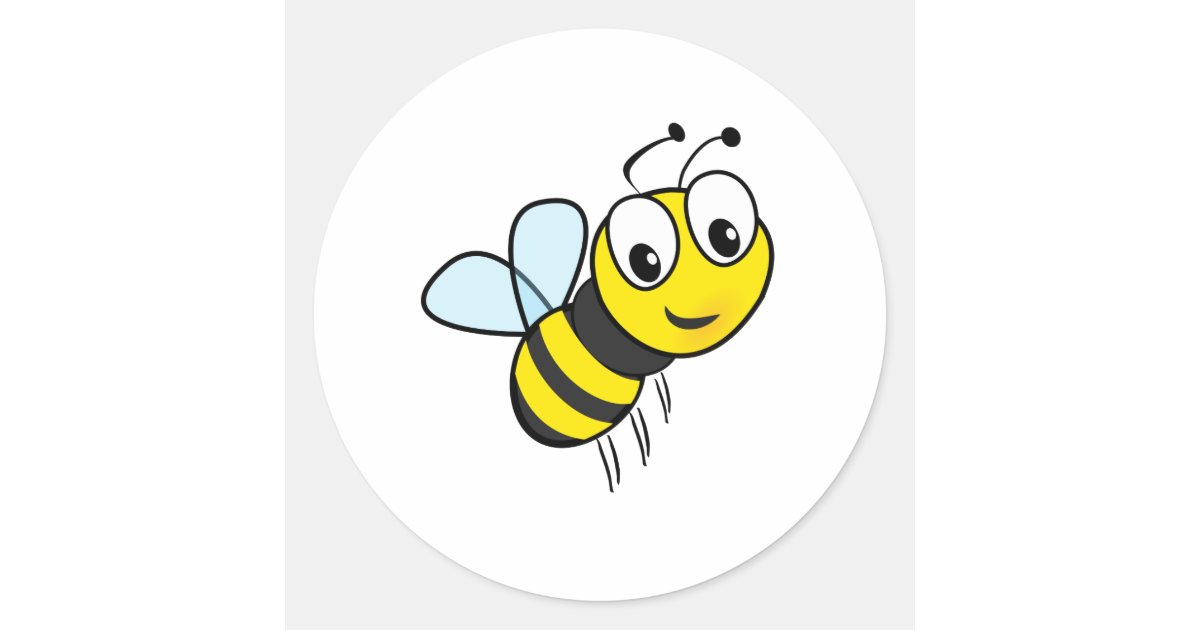 Cute Bee Classic Round Sticker | Zazzle