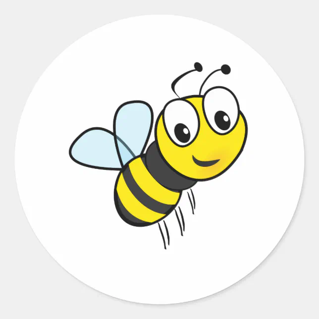 Cute Bee Classic Round Sticker | Zazzle