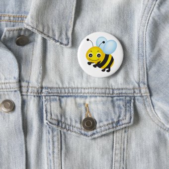 Cute bee design button | Zazzle