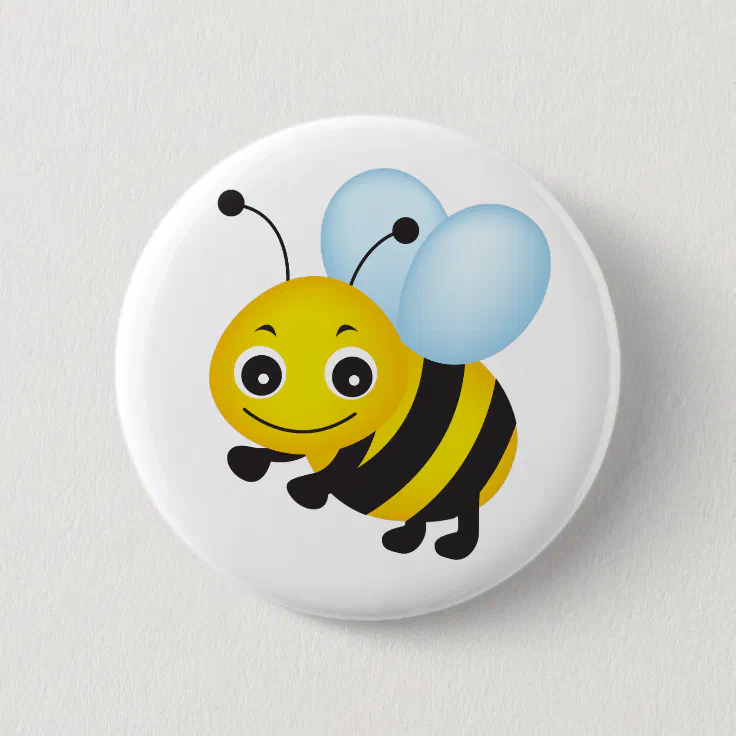Cute bee design button | Zazzle