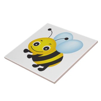 Cute bee design ceramic tile | Zazzle