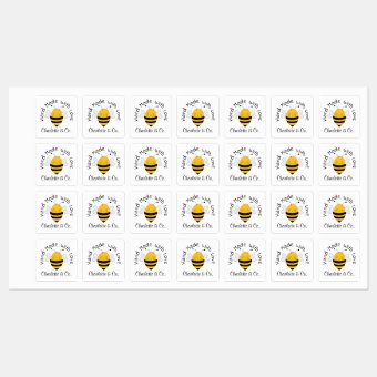 Cute Bee Handmade With Love Product Personalized Labels | Zazzle