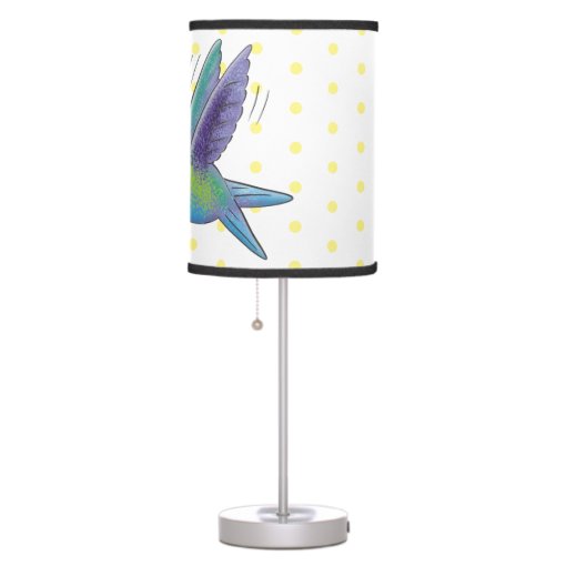 Cute bee hummingbird cartoon illustration table lamp | Zazzle