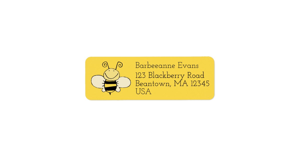 Cute Bee Mailing Address Label | Zazzle
