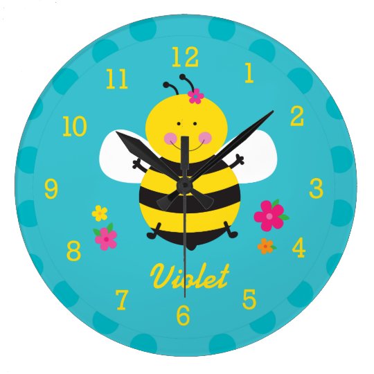 Cute Bee Personalized Wall Clock | Zazzle.com
