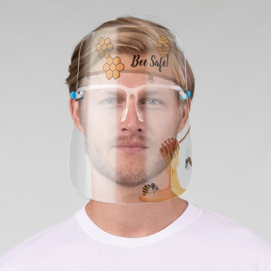 Cute "Bee Safe" Honeybee Hive Face Shield | Zazzle.com