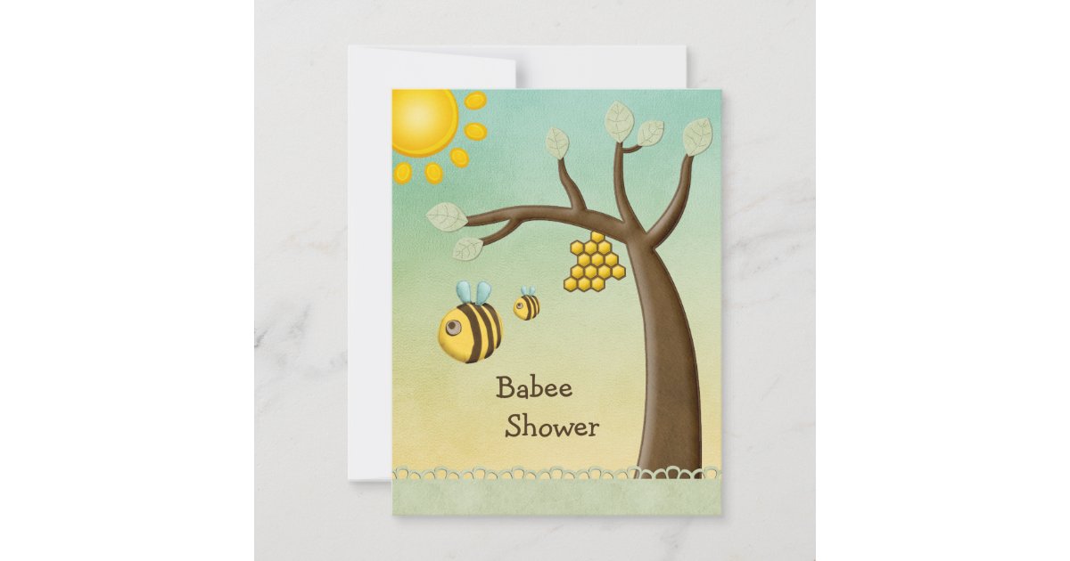 Cute Bees, Tree & Hive Babee Shower Invitation | Zazzle