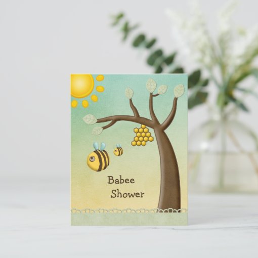Cute Bees, Tree & Hive Babee Shower Invitation | Zazzle