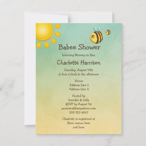 Cute Bees, Tree & Hive Babee Shower Invitation | Zazzle