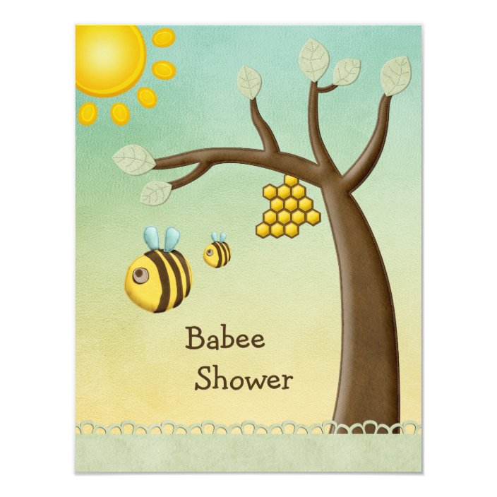 Cute Bees, Tree & Hive Babee Shower Invitation | Zazzle.com
