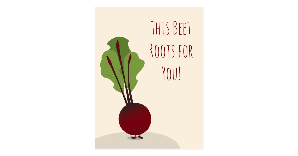 Cute Beet Cartoon Encouragement | Postcard | Zazzle.com