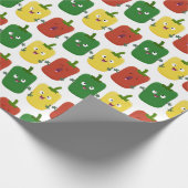 Cute bell pepper capsicum trio singing cartoon wrapping paper | Zazzle