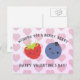 Cute Berry Happy Valentine's Day Postcard | Zazzle