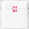 Cute Best Aunt Ever Pink Text Square Sticker | Zazzle