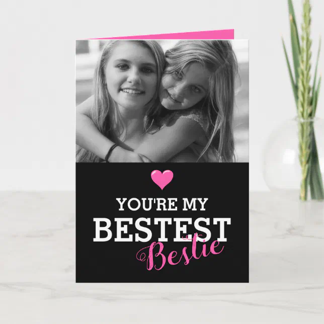 Cute Best friend Custom Photo | Bestie Card | Zazzle