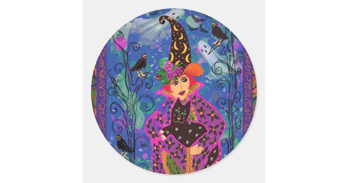 Cute Bewitching Halloween Witch Sticker | Zazzle