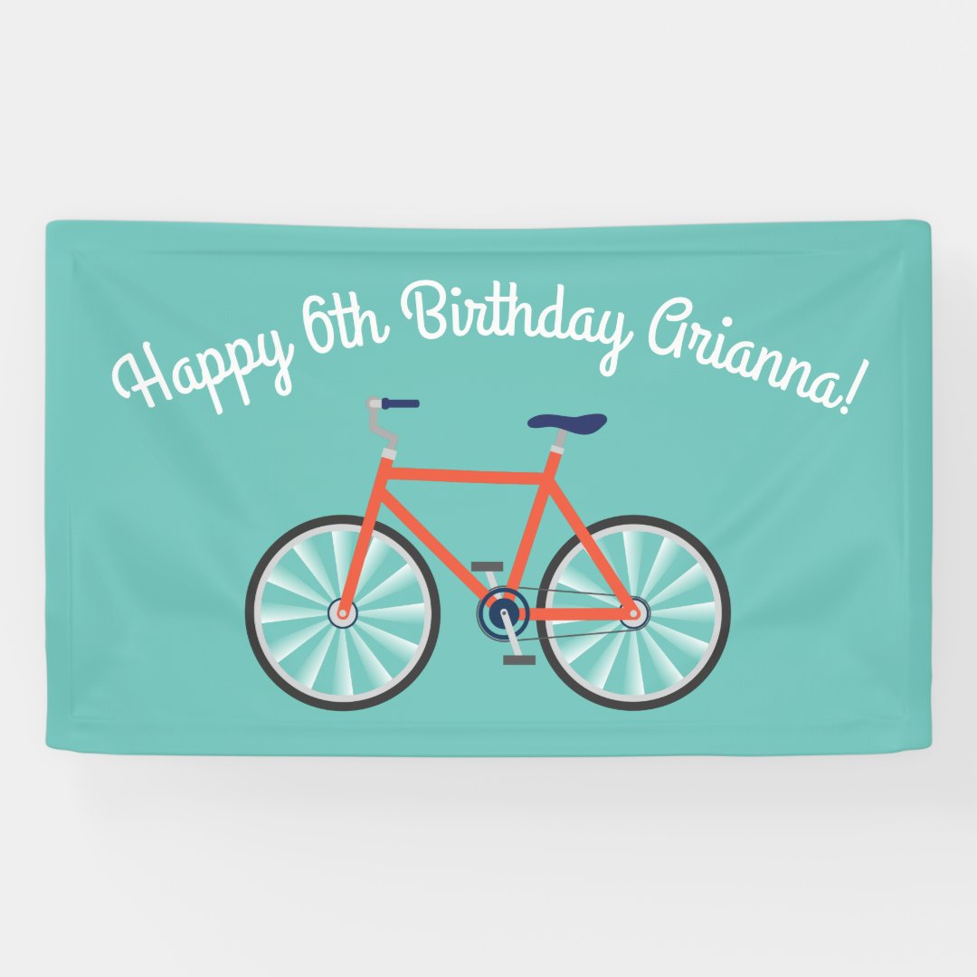 Cute Bicycle Kids Bike Birthday Party Cycling Banner | Zazzle