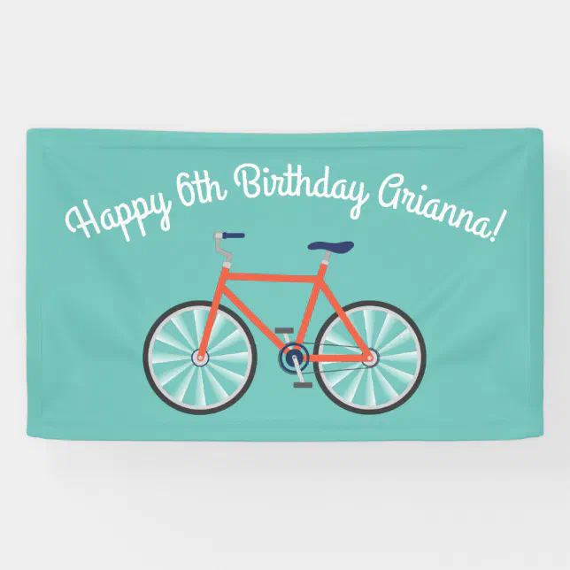 Cute Bicycle Kids Bike Birthday Party Cycling Banner | Zazzle