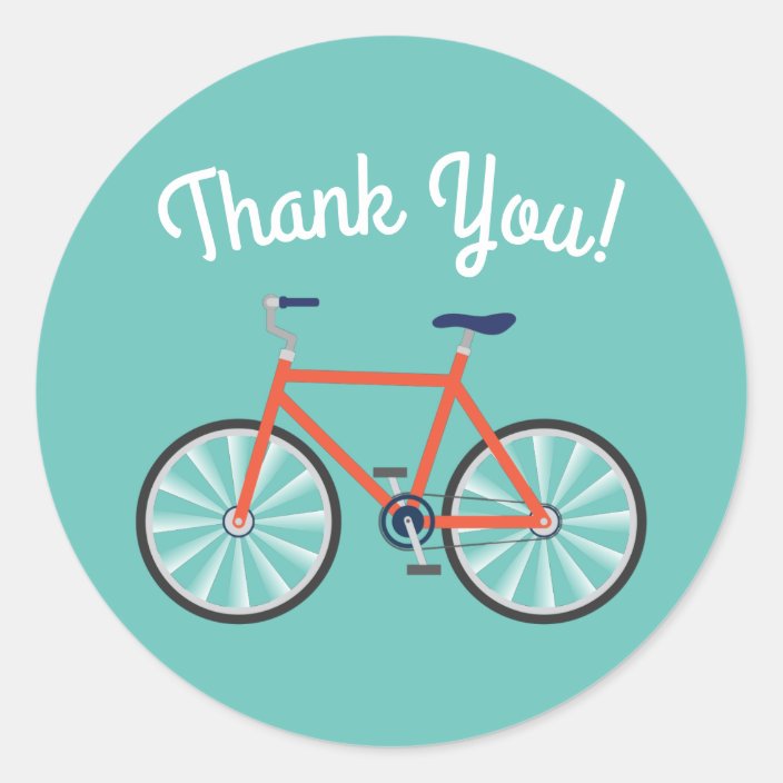 Cute Bicycle Kids Bike Birthday Thank You Classic Round Sticker ...