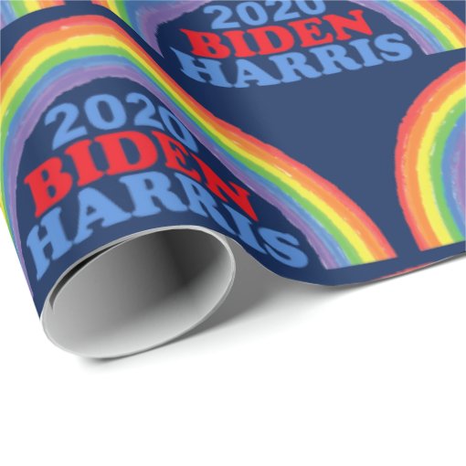 Cute Biden Harris 2020 Rainbow Wrapping Paper | Zazzle