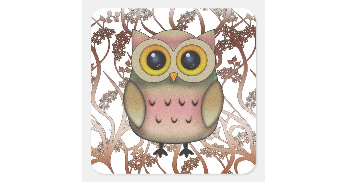 Cute Big Eyed Owl Stickers | Zazzle