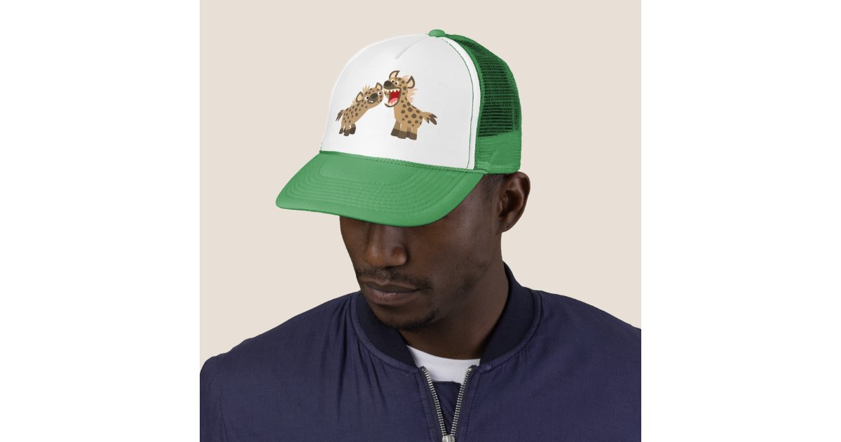 Cute Big-Teethed Cartoon Hyenas Trucker Hat | Zazzle
