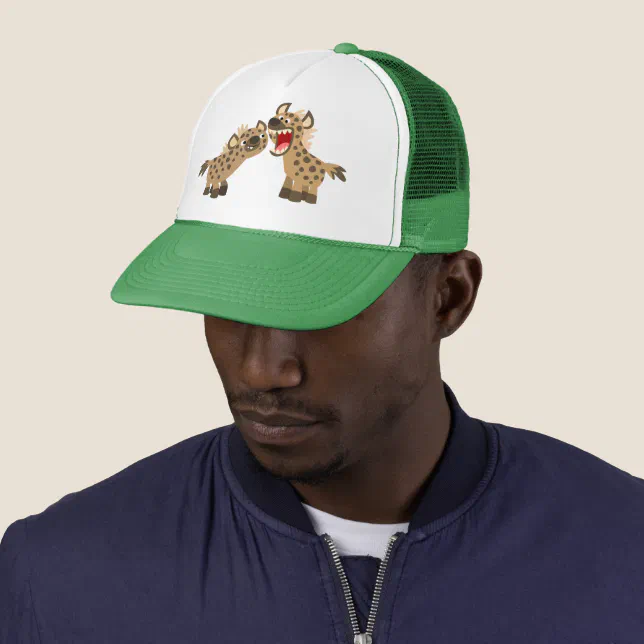 Cute Big-Teethed Cartoon Hyenas Trucker Hat | Zazzle