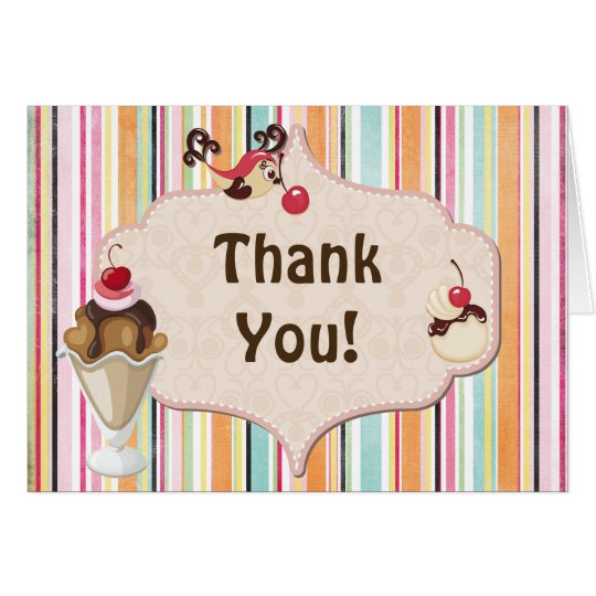 Sweet Ice Cream Social Thank You Card | Zazzle.com
