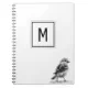 Cute Bird Custom Your Initial Letter Notebook | Zazzle