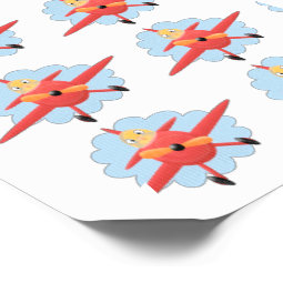 Cute bird flying red airplane cartoon illustration temporary tattoos ...