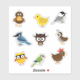 Cute Birds Sticker Set | Zazzle