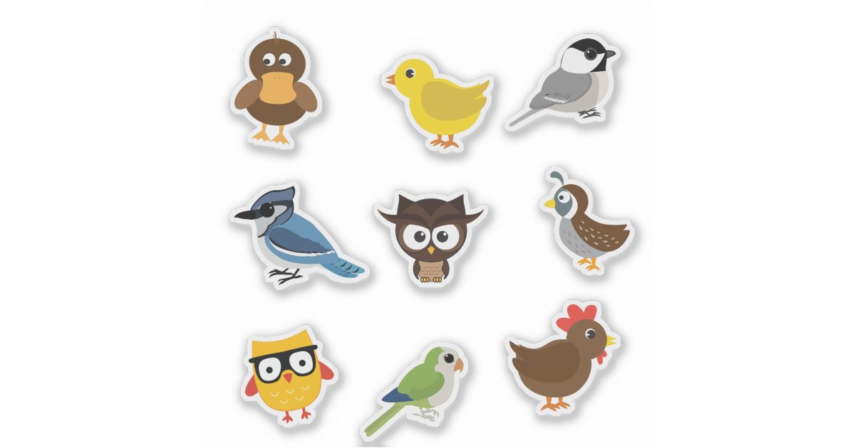 Cute Birds Sticker Set | Zazzle