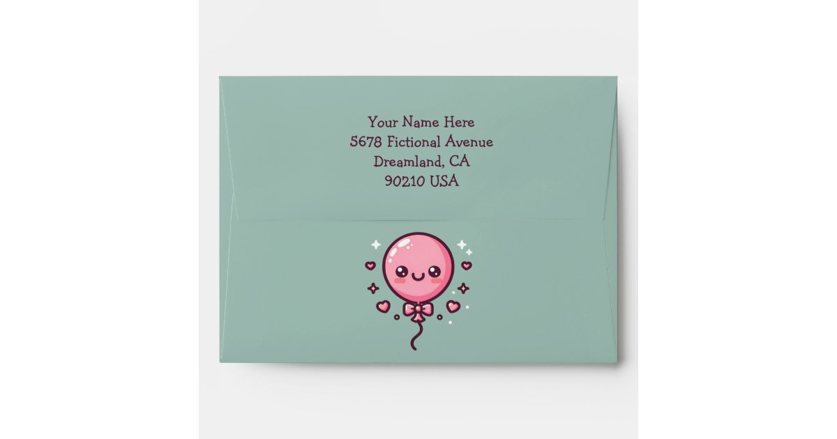 Cute Birthday Balloon Envelopes | Zazzle