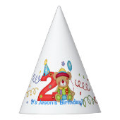 Cute Birthday Bear Age 2 Party Hat | Zazzle