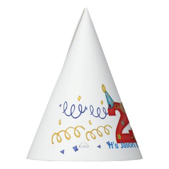 Cute Birthday Bear Age 2 Party Hat | Zazzle