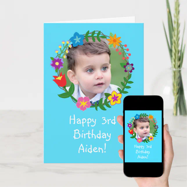 Cute Birthday Card Kids Boys Photo Personalize | Zazzle