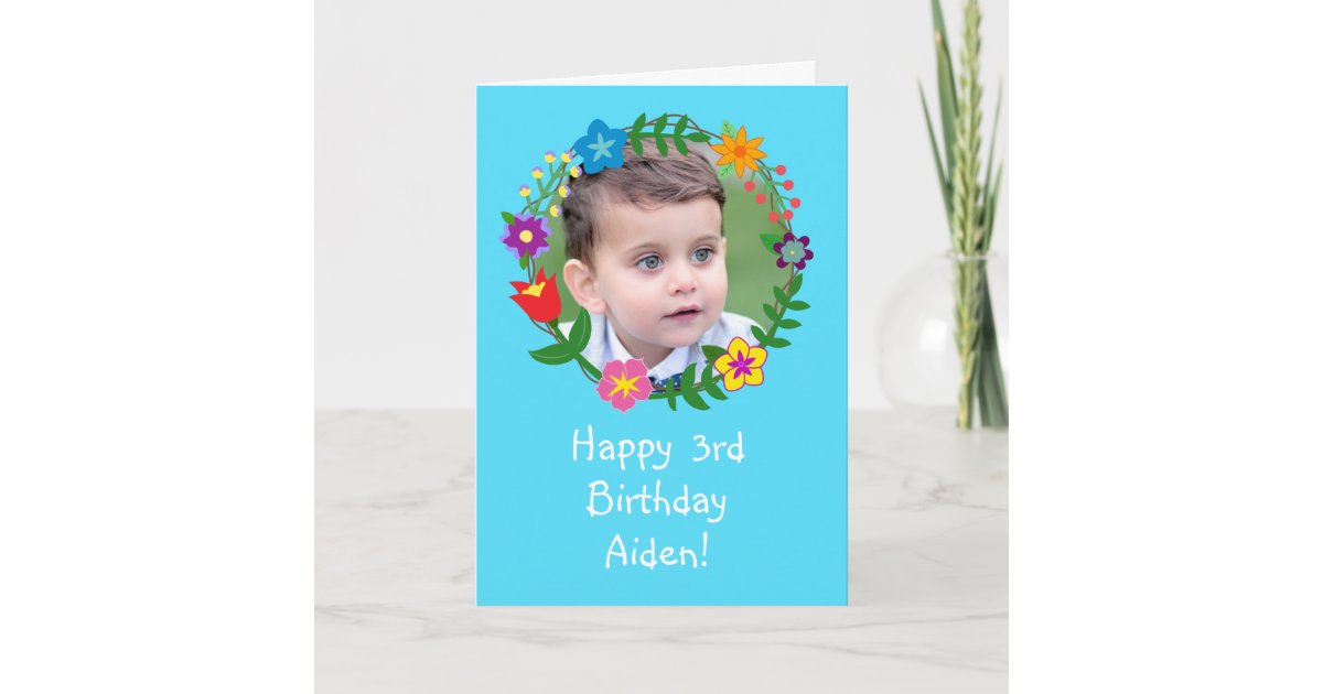 Cute Birthday Card Kids Boys Photo Personalize | Zazzle