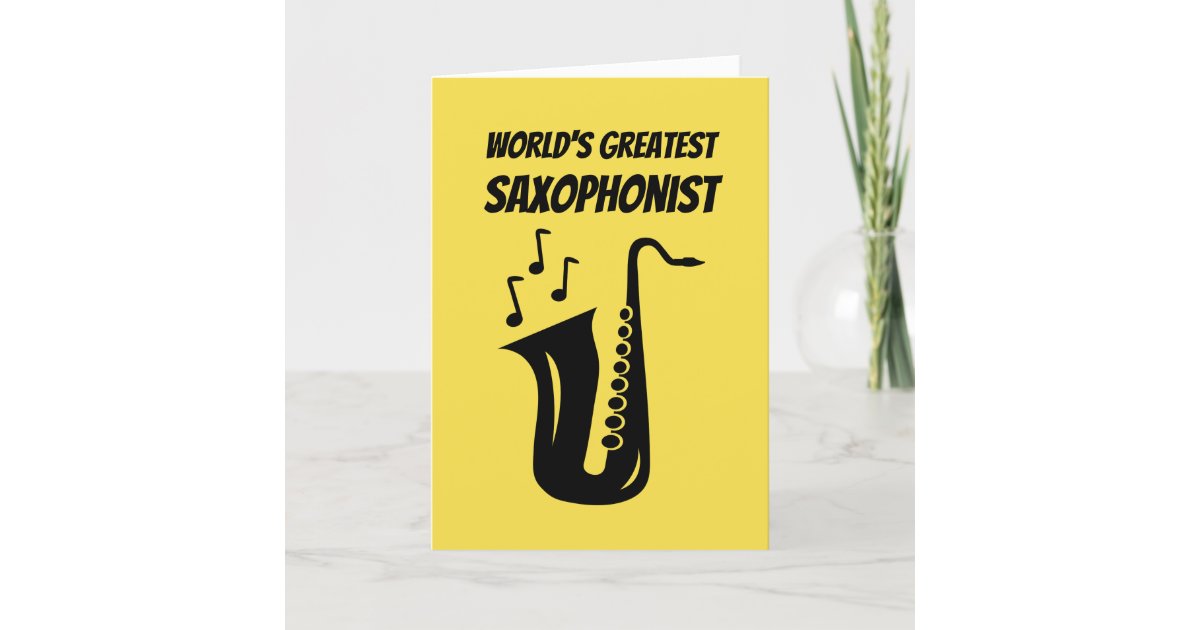 Cute Birthday greeting card for saxophone player | Zazzle