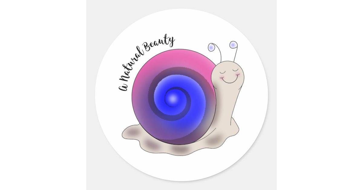 Cute Bisexual Pride Snail Classic Round Sticker Zazzle